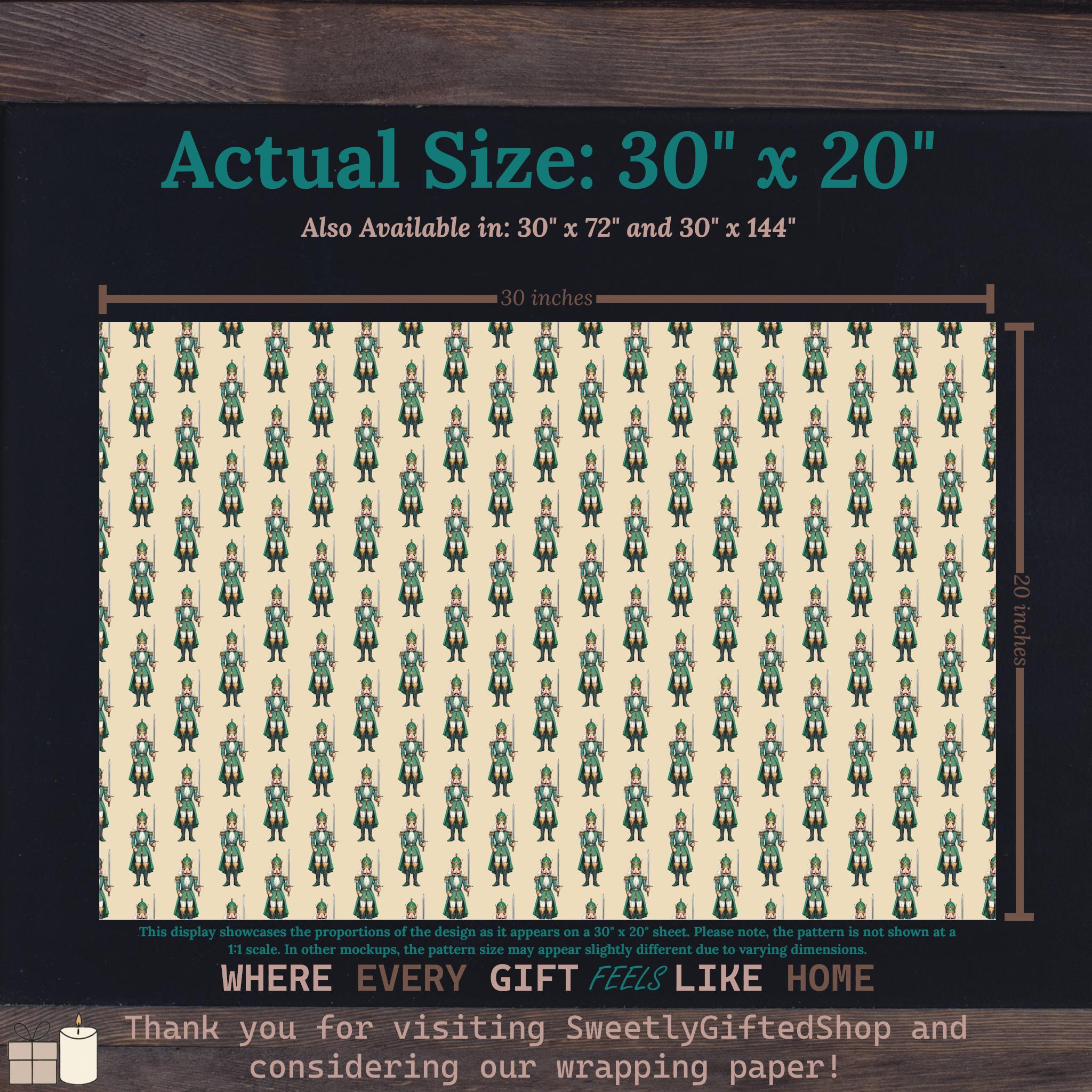 Regal Nutcracker Christmas Wrapping Paper Holiday Gift Wrap With ...