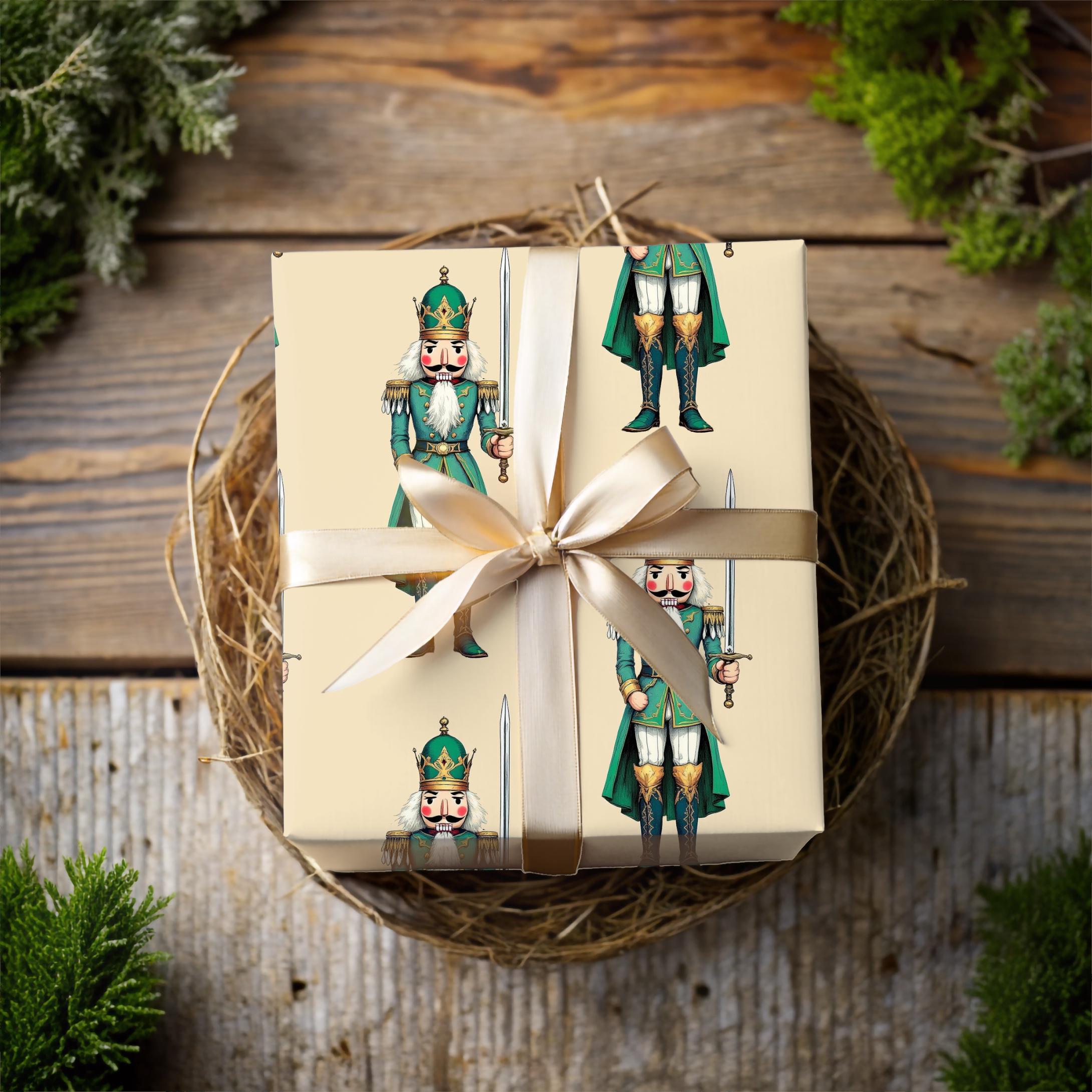 Regal Nutcracker Christmas Wrapping Paper Holiday Gift Wrap With ...