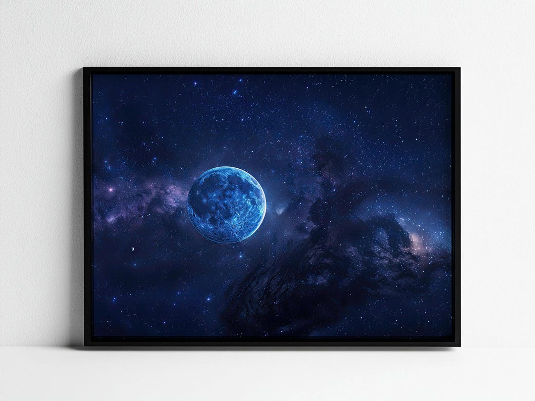 Planet in Outer Space Digital Art Download. Living Room Wall Art, Space ...
