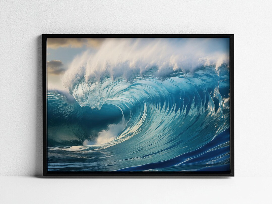 Big Wave Digital Art Download. Ocean Wave Wall Art, Horizontal ...