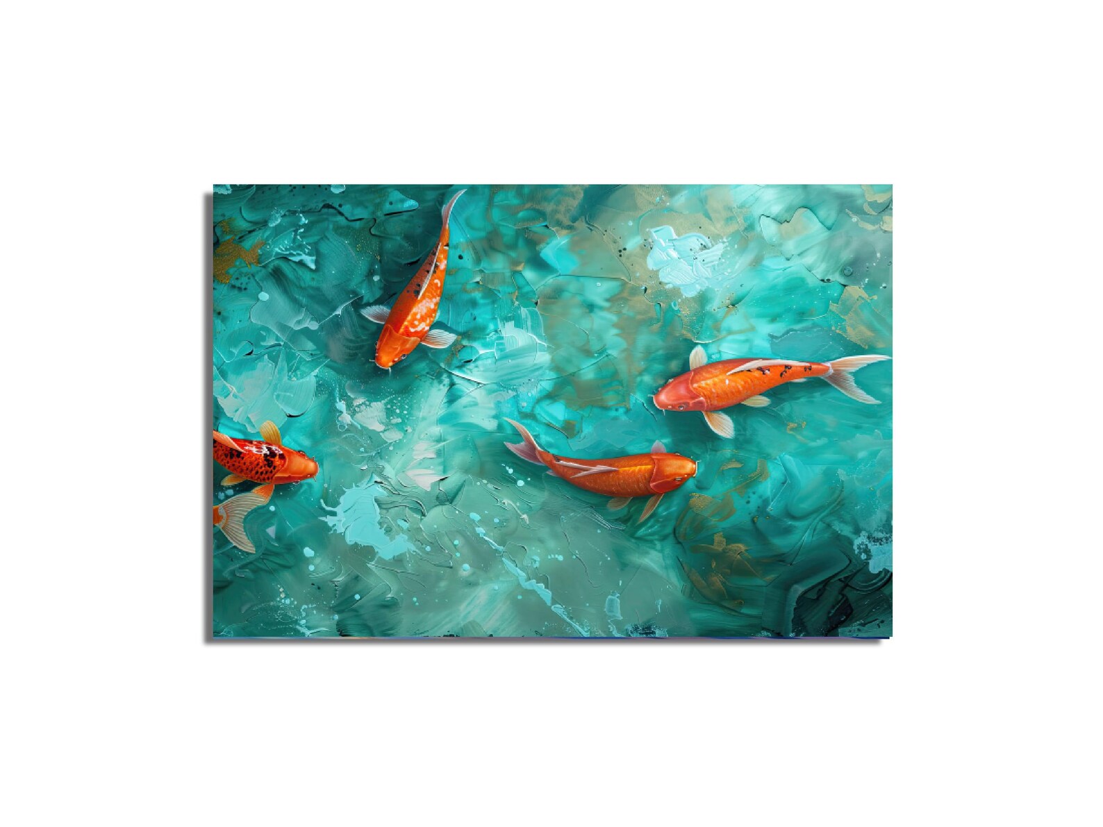 Koi Fish Painting Digital Art Download. Living Room Wall Art ...