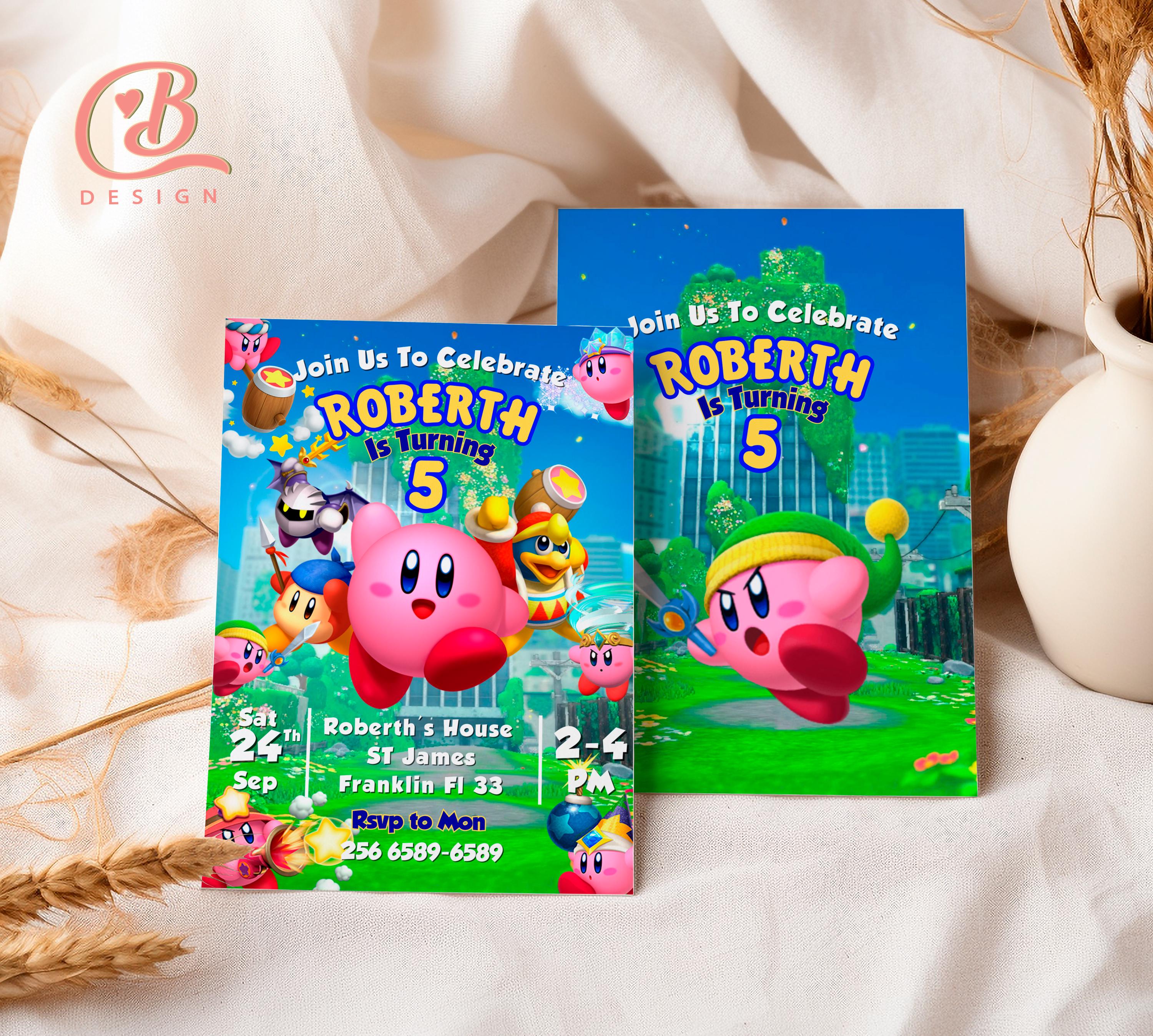 Kirby Birthday Invitation / Kirby Invitation /kirby Birthday Party ...