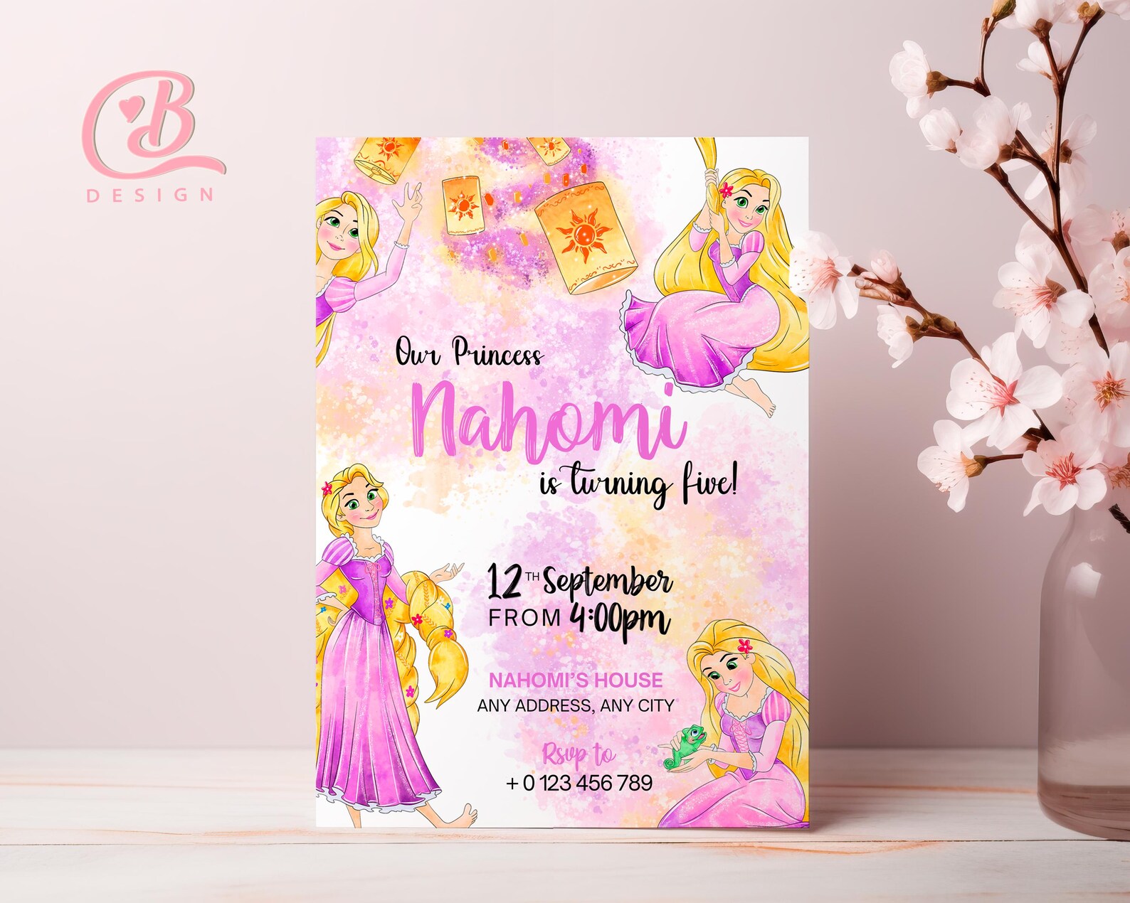 Tangled Birthday Invitation/ Tangled Invitation / Tangled Birthday ...