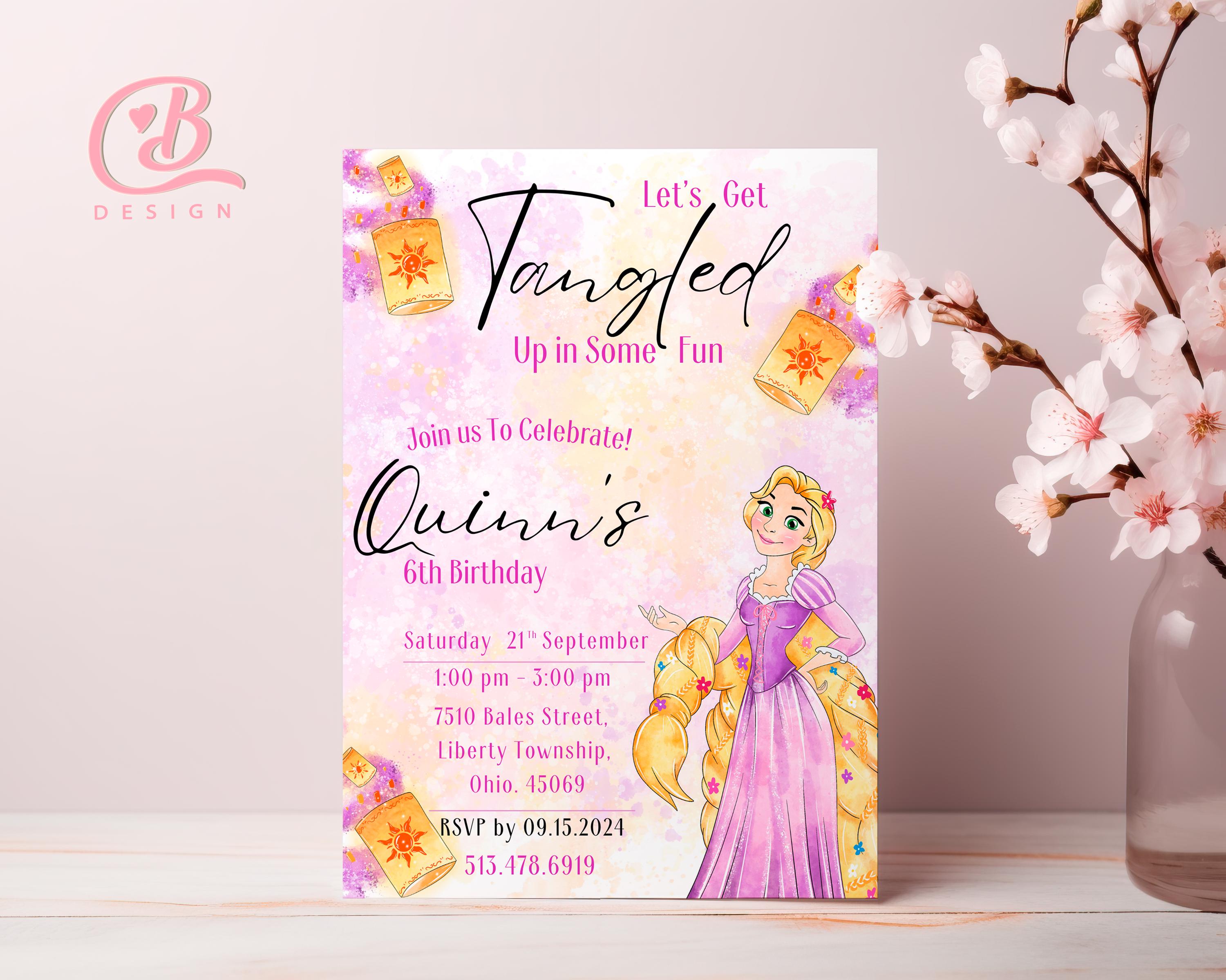 Tangled Birthday Invitation: Kids Party Theme (digital File) - Etsy