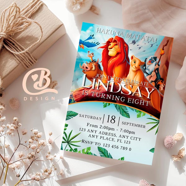 Lion King Invitation - Etsy