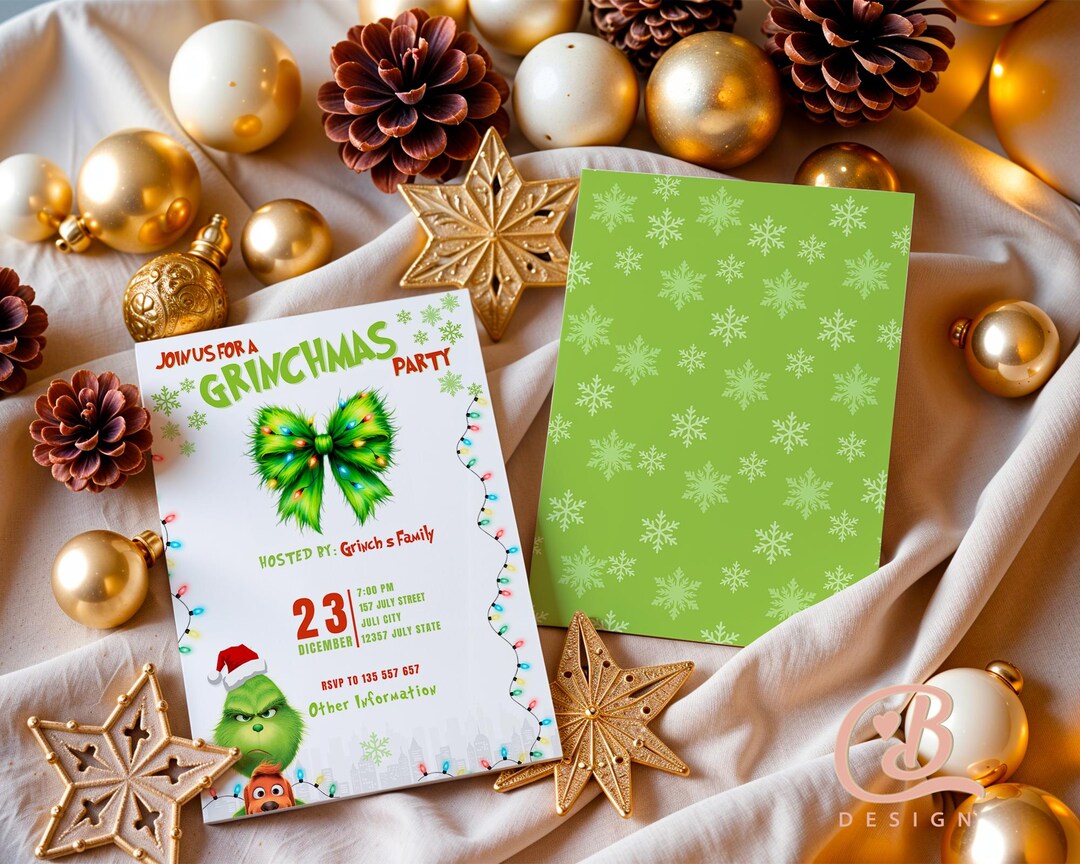 Grinchmas Party Invitation / Printable Christmas Party Invitation ...