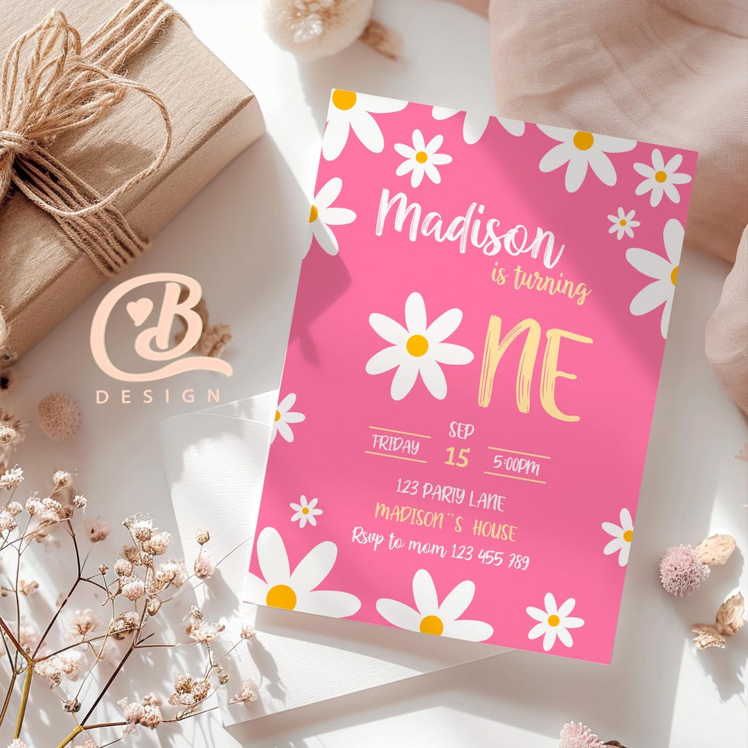 First Year Daisy Invitation /daisy Invitation / Daisy Birthday Party ...