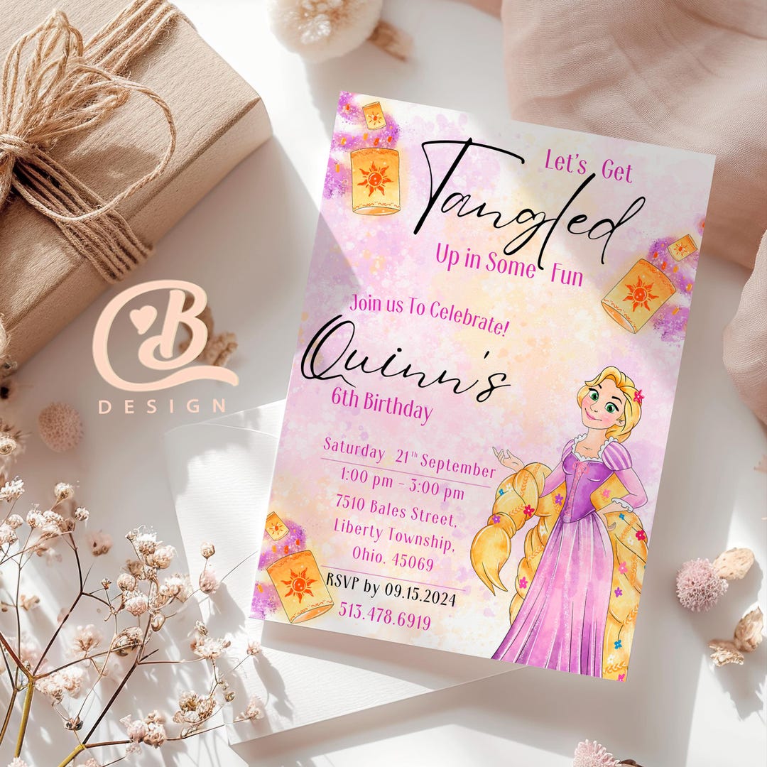 Tangled Birthday Invitation/ Tangled Invitation / Tangled Birthday ...