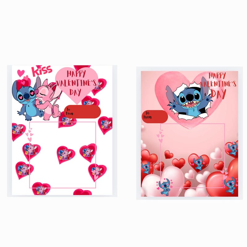 Stitch Valentine Card - Etsy