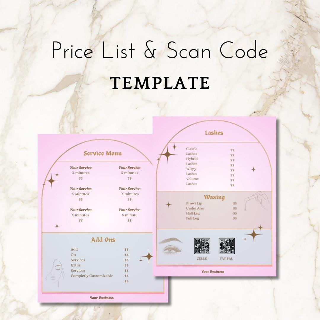 Service List Template - Etsy