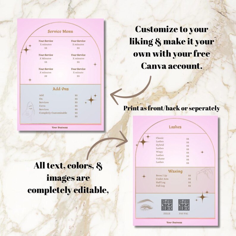 Service List Template - Etsy