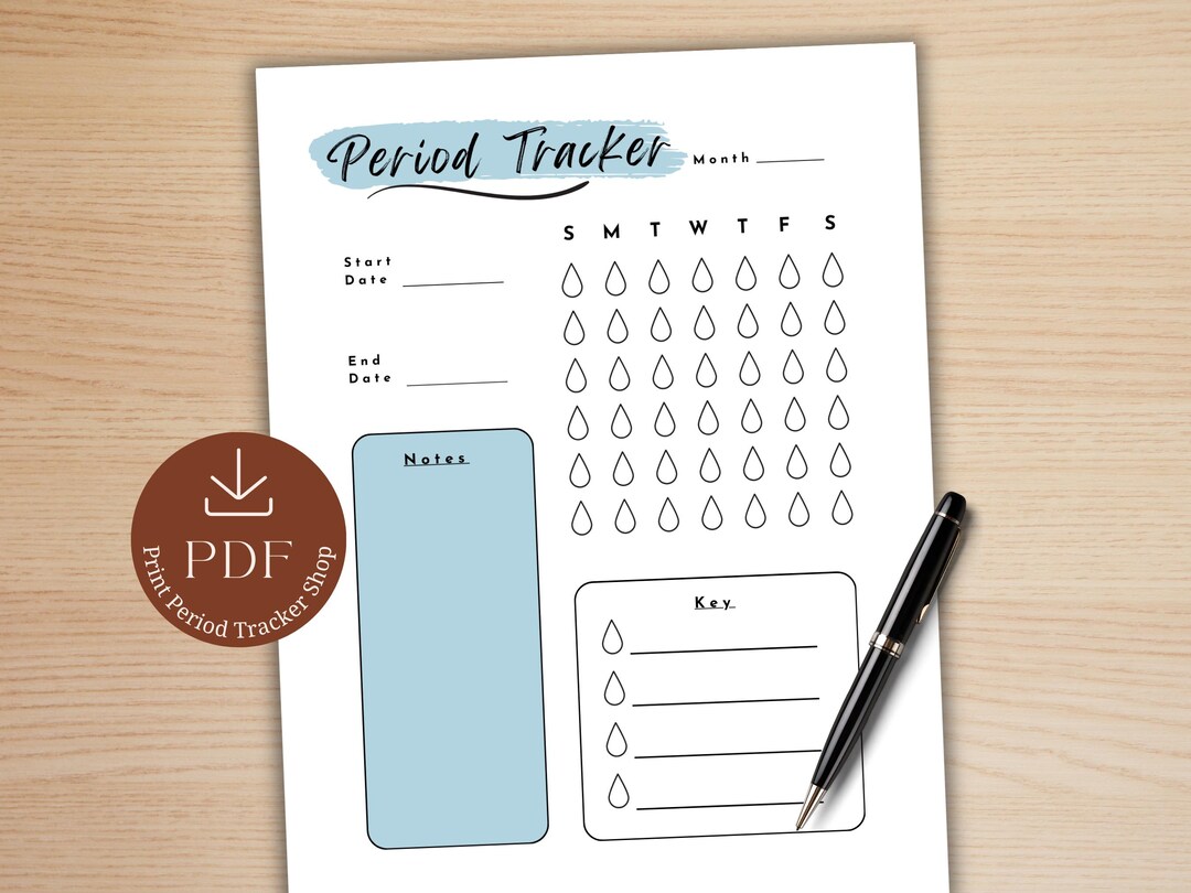 Printable Period Tracker, Cycle Tracker, Menstrual Tracker, Fertility ...