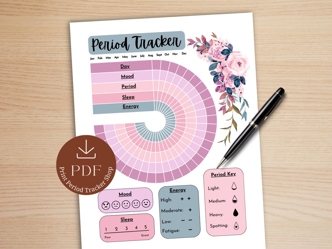 Printable Period Tracker, Cycle Tracker, Menstrual Tracker, Fertility ...