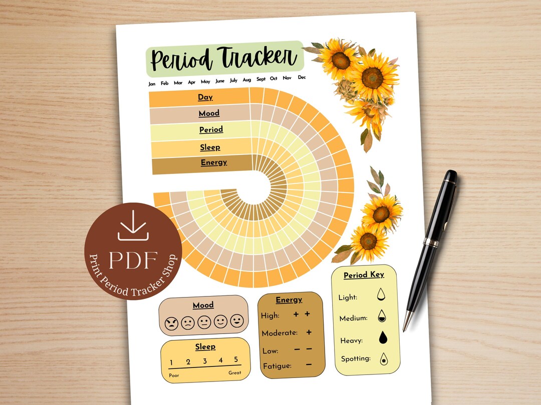 Printable Period Tracker, Cycle Tracker, Menstrual Tracker, Fertility ...