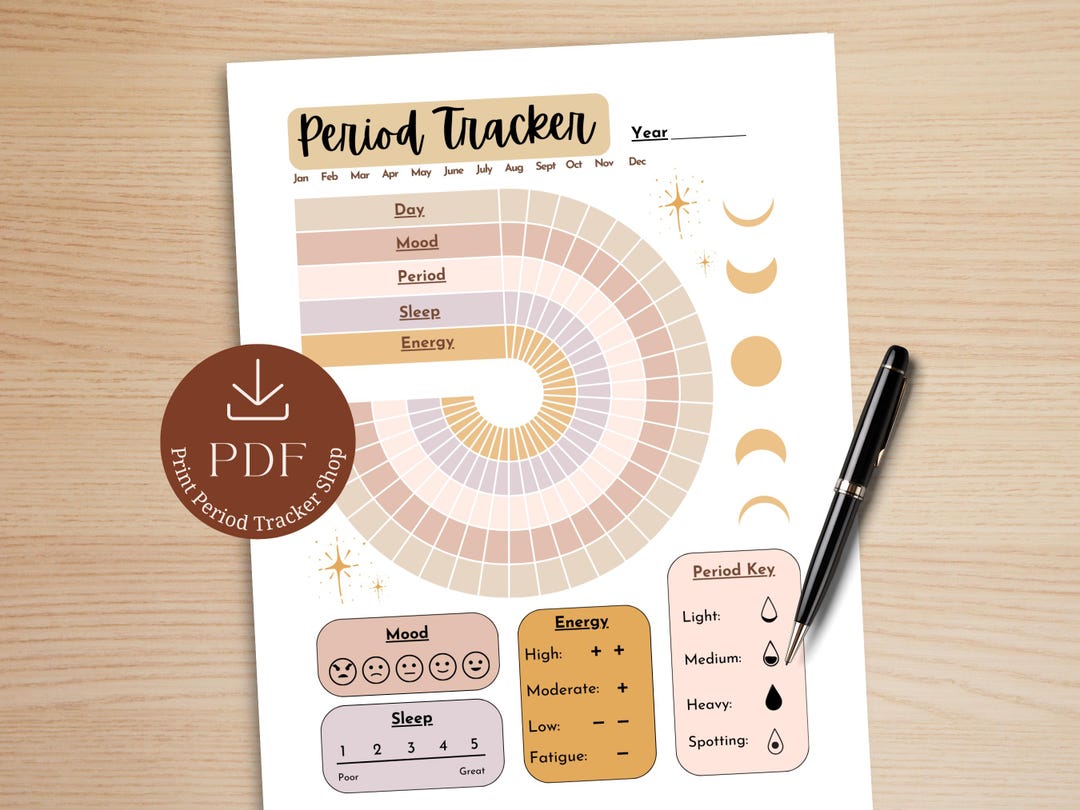 Printable Period Tracker, Cycle Tracker, Menstrual Tracker, Fertility ...