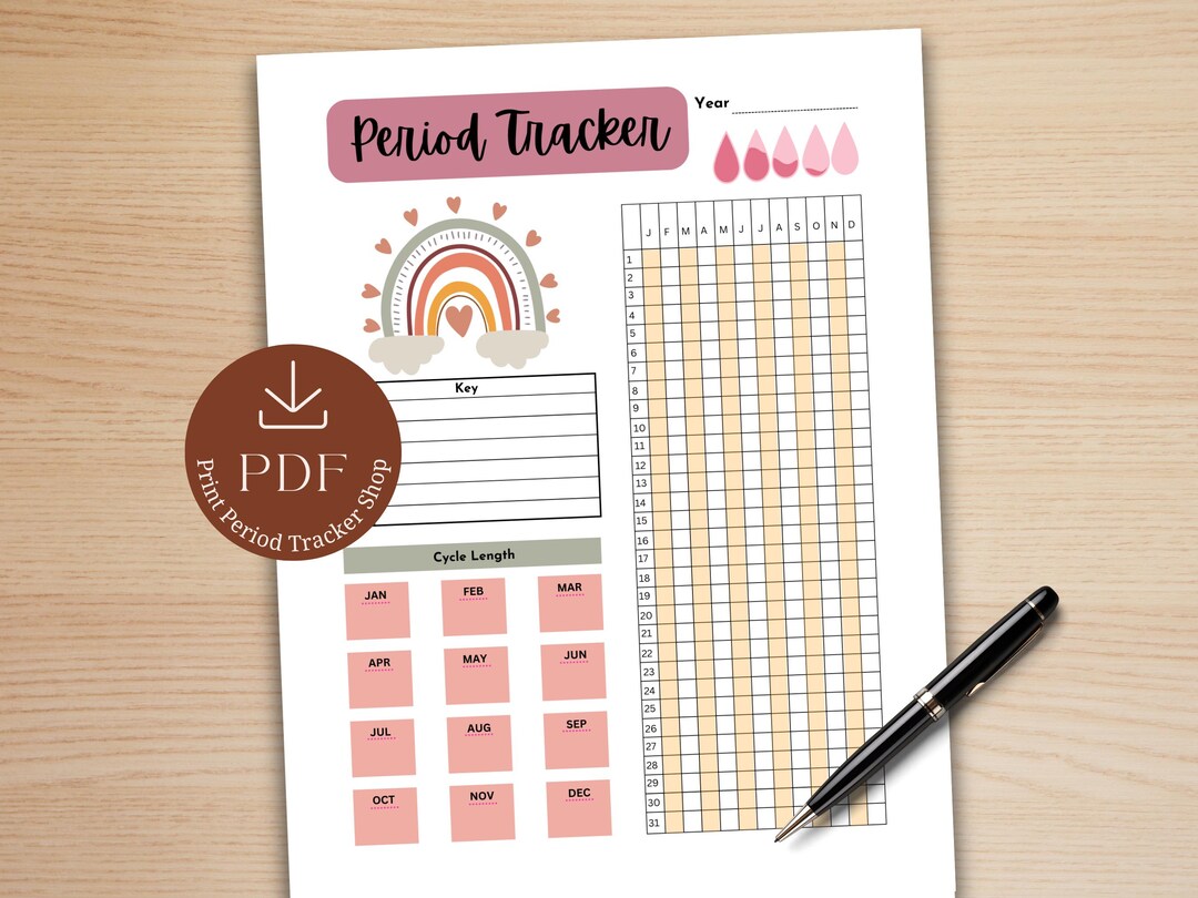 Printable Period Tracker, Cycle Tracker, Menstrual Tracker, Fertility ...