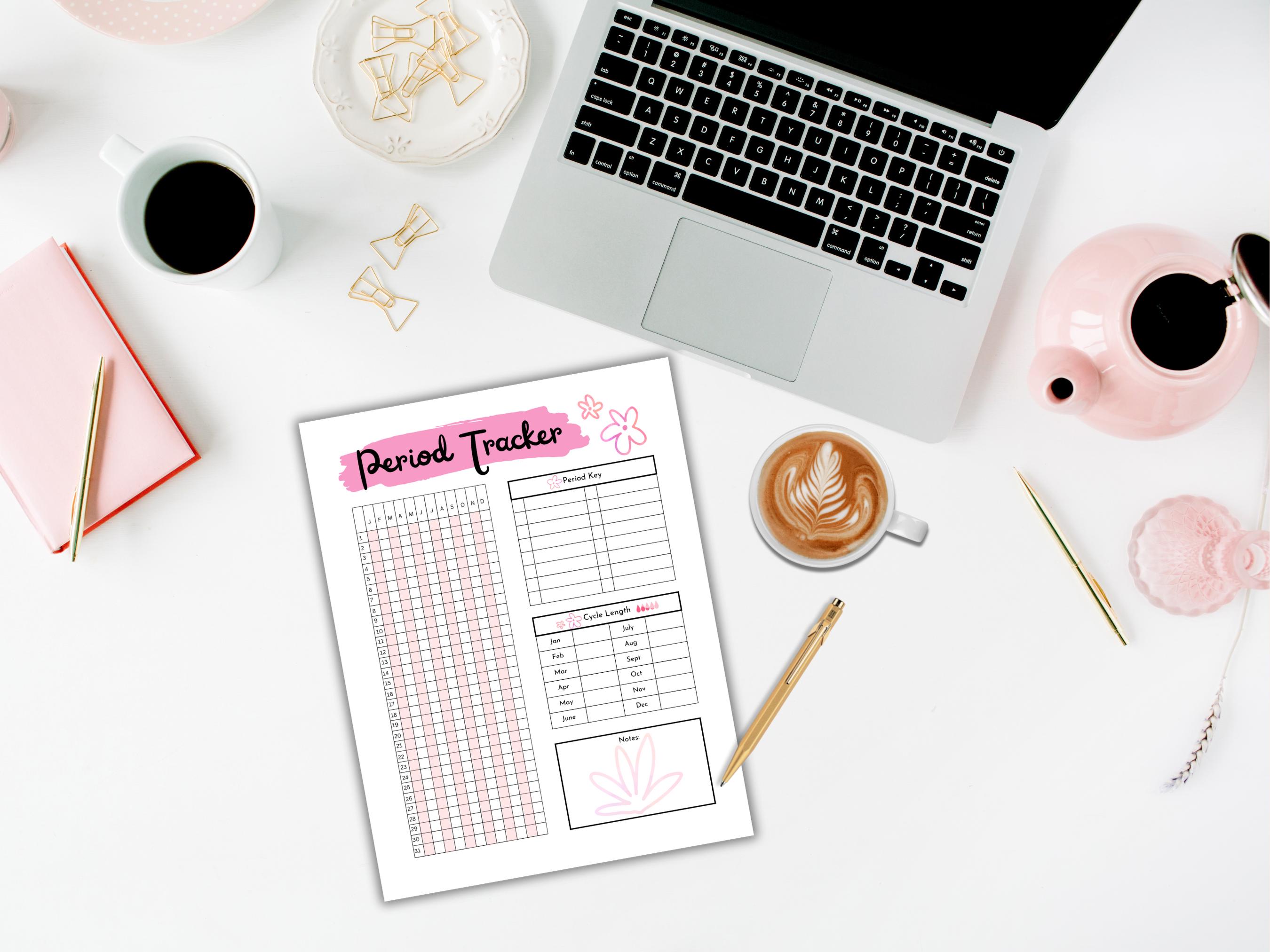 Printable Period Tracker, Cycle Tracker, Menstrual Tracker, Fertility ...