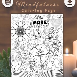 Printable Mindfulness Coloring Page | Calming Activity | Self Care ...