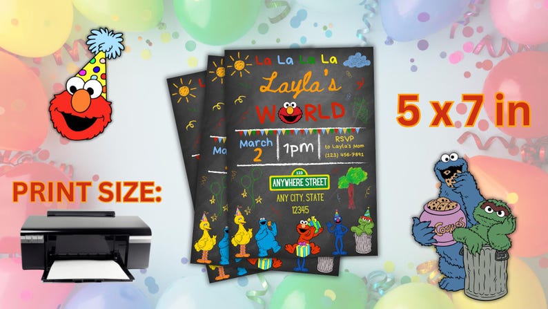 Editable Elmo's World Birthday Invitation | Sesame Street Birthday ...