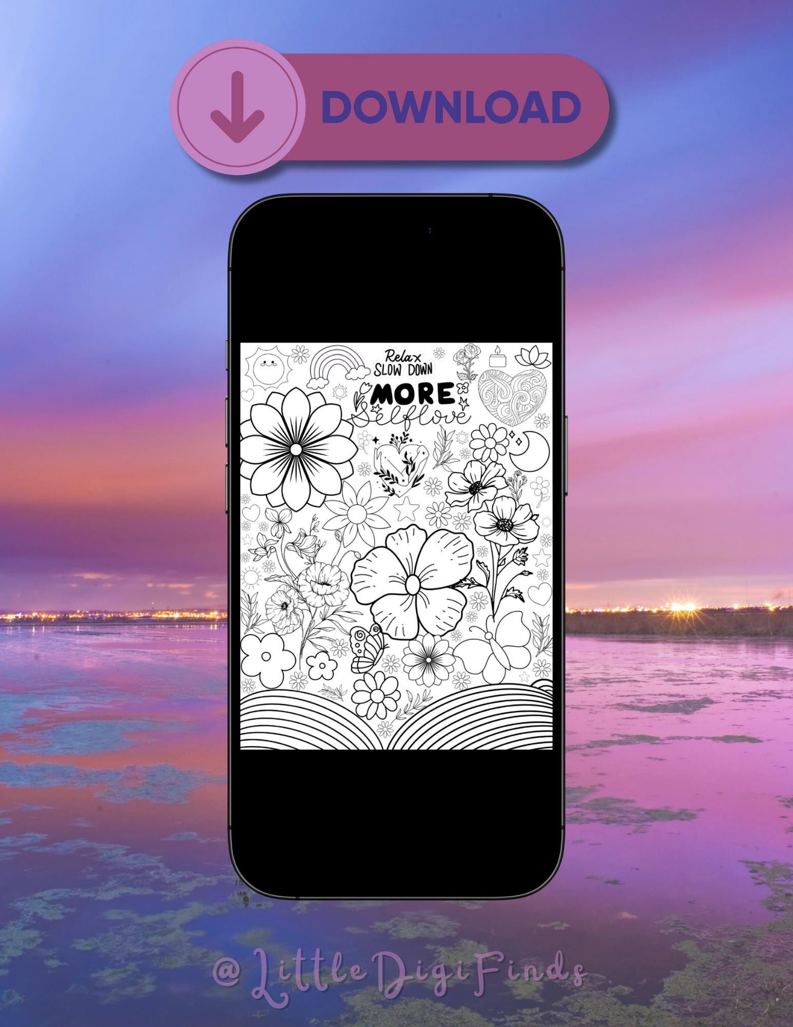 Printable Mindfulness Coloring Page | Calming Activity | Self Care ...