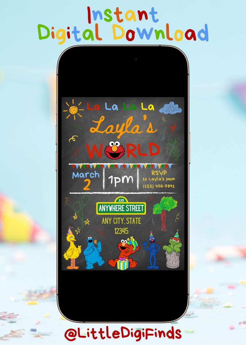 Editable Elmo's World Birthday Invitation | Sesame Street Birthday ...