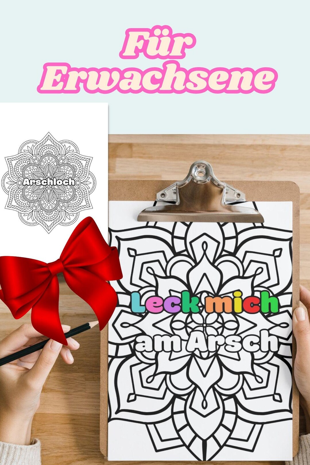 Coloring Book for Adults Mandala Swear Words German Funny Gift for ...