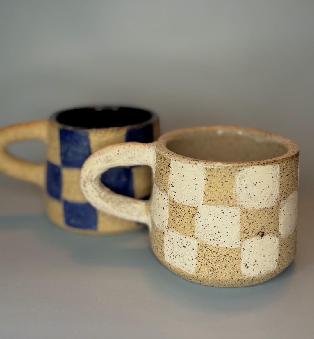 Checkered Mug - Etsy
