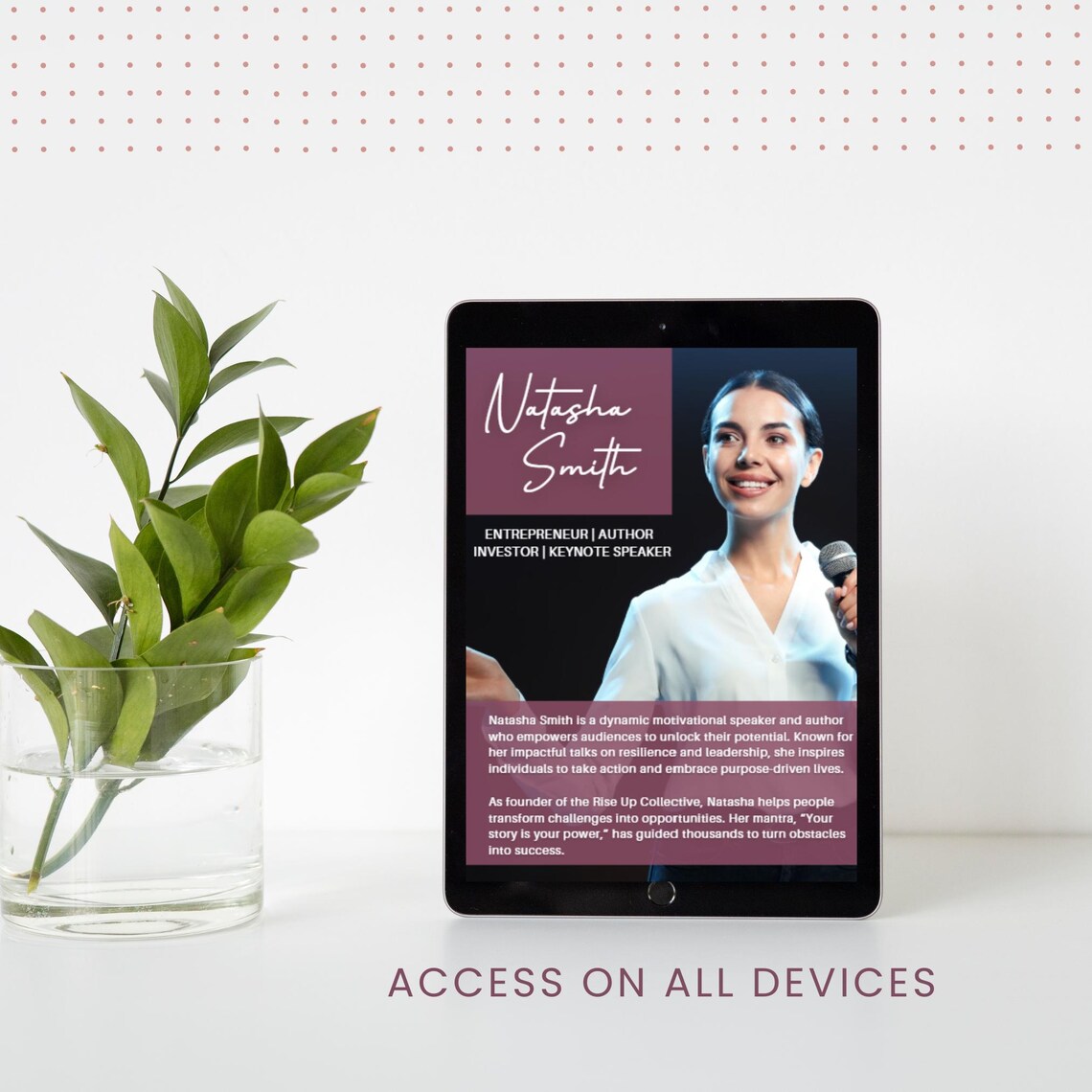 Speaker Media Kit Template, Speaker Sheet, Canva Media Kit for Keynote Speakers, Book Authors ...