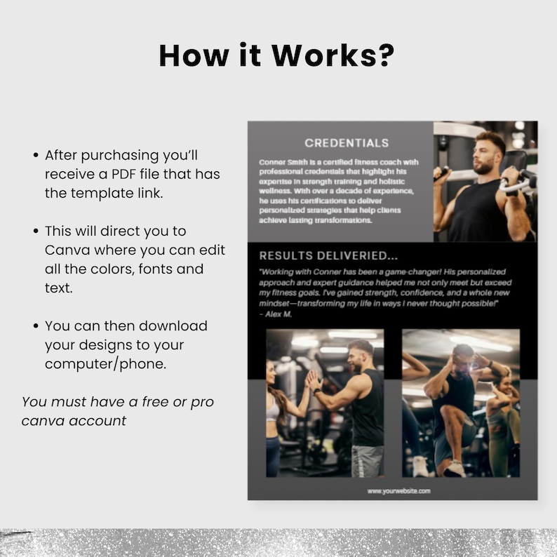 Fitness Coach Media Kit Template, Canva Speaker Sheet (digital Download ...