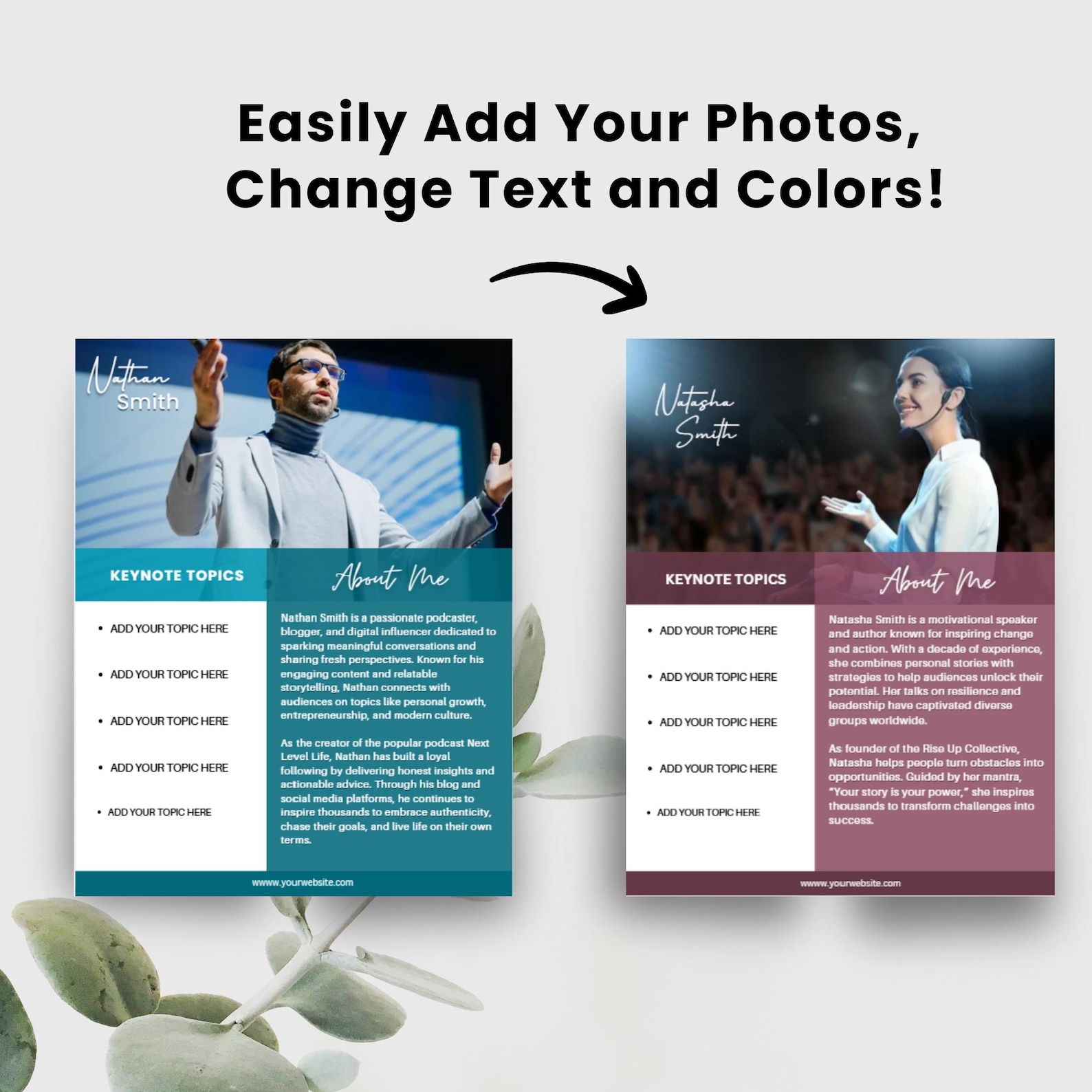 Speaker Media Kit Template, Speaker Sheet, Canva Media Kit for Keynote Speakers, Book Authors ...