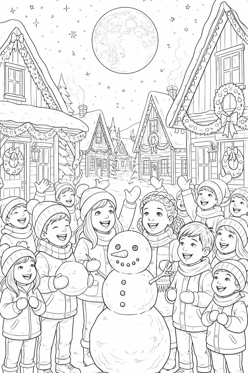 10 Cozy Christmas Coloring Pages – Magical Holiday Scenes for Kids ...