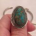 Large Turquoise Signed M Begay Ring Organic Teardrop Stone Silver Brown ...