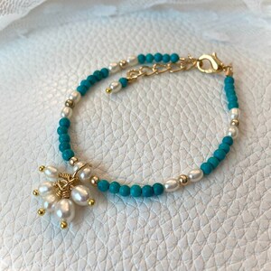 Tiny Real Turquoise 3mm Gem Bracelet AAA Quality 14K Gold Filled 3mm ...
