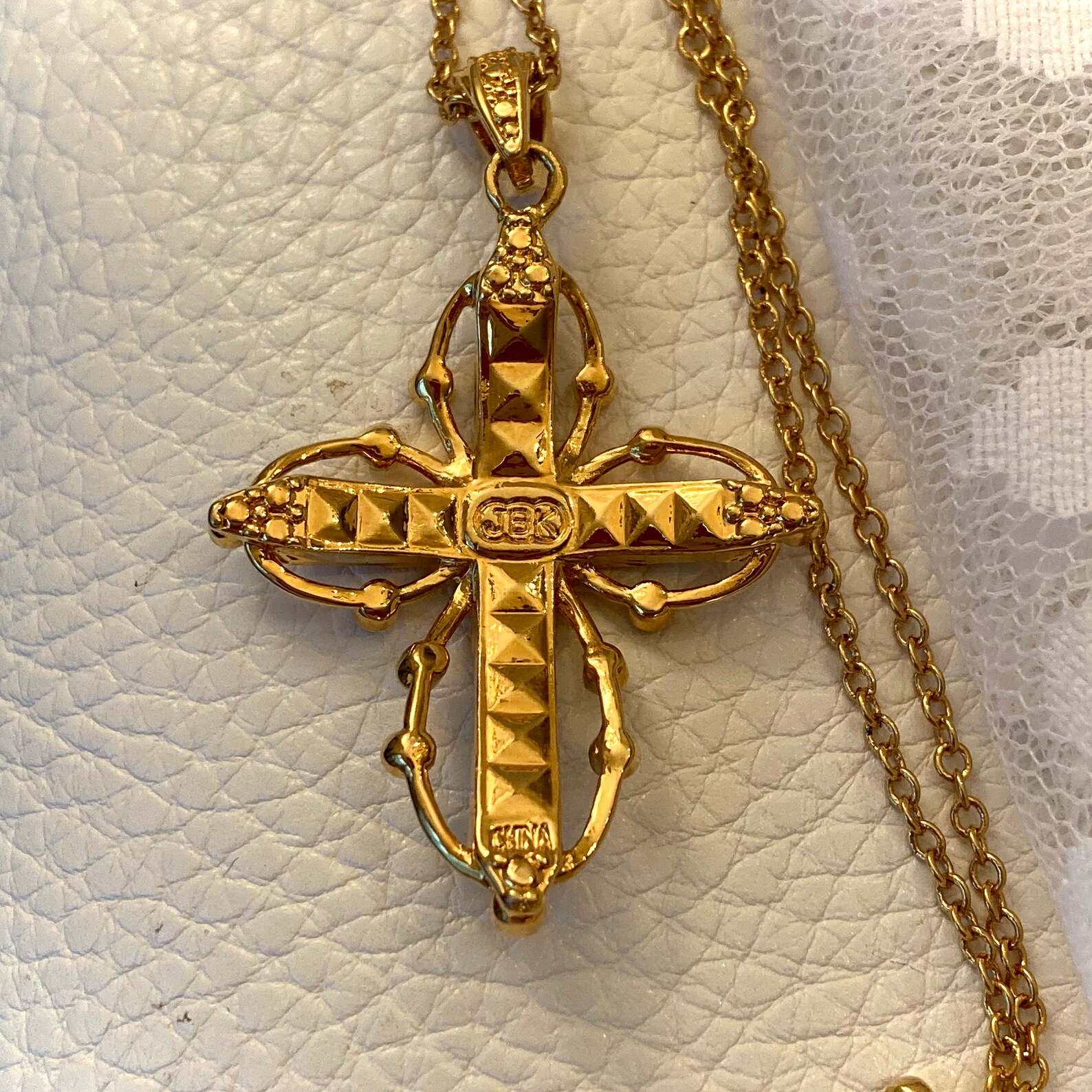 JBK Cross Jackie Kennedy Simulated Ceylon Blue Sapphire Yellow - Etsy