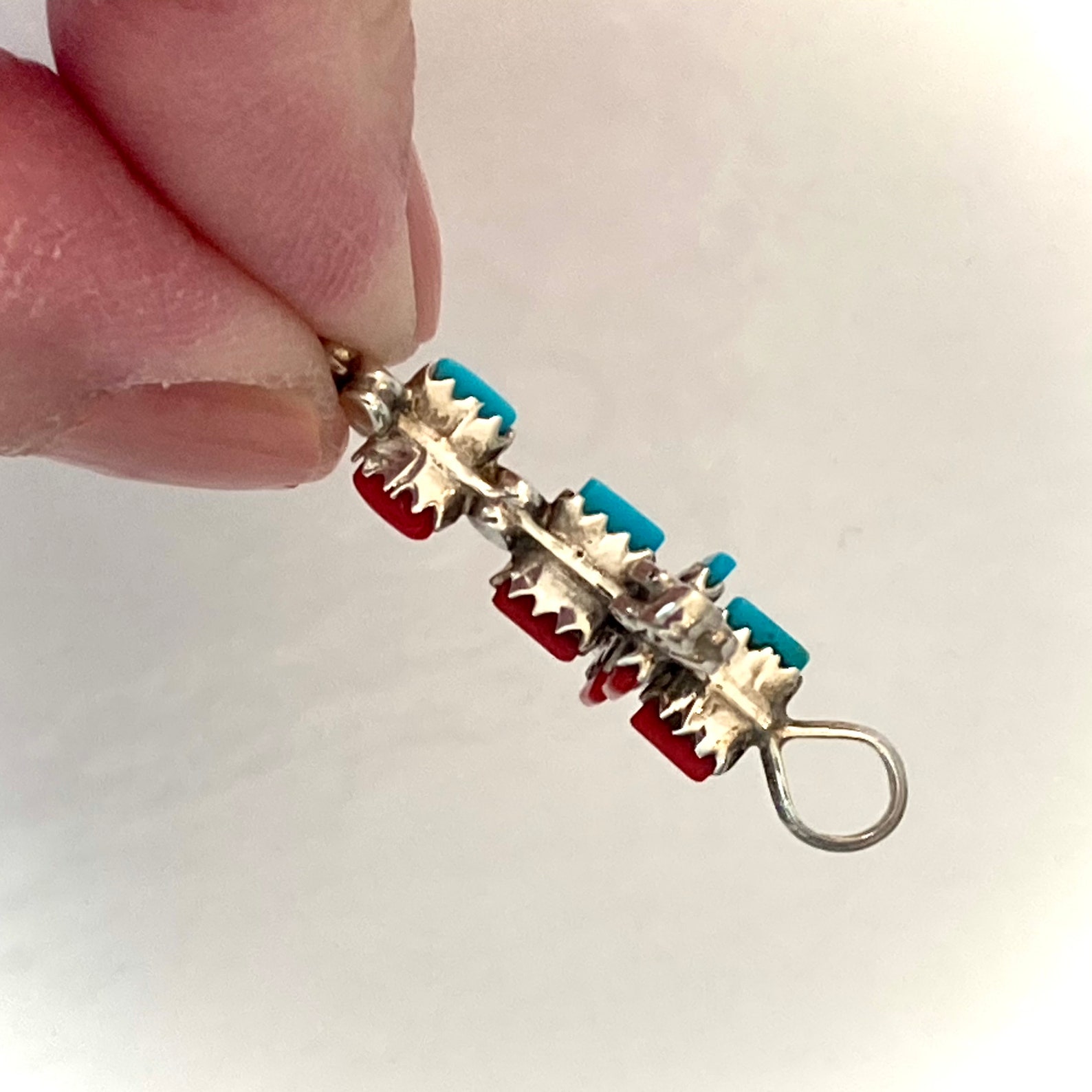 Reversible Faux Turquoise & Coral Cross Pendant Enamel Inlays - Etsy