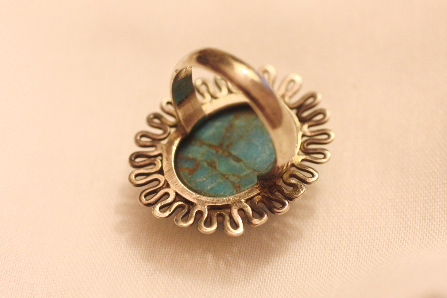 Turquoise Oval Gemstone Southwest Sterling Silver Signed 925 | Etsy