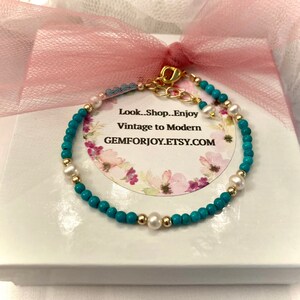 Tiny Real Turquoise 3mm Gem Bracelet AAA Quality 14K Gold Filled 3mm ...
