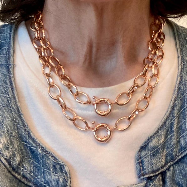 Rose Gold Necklace - Etsy