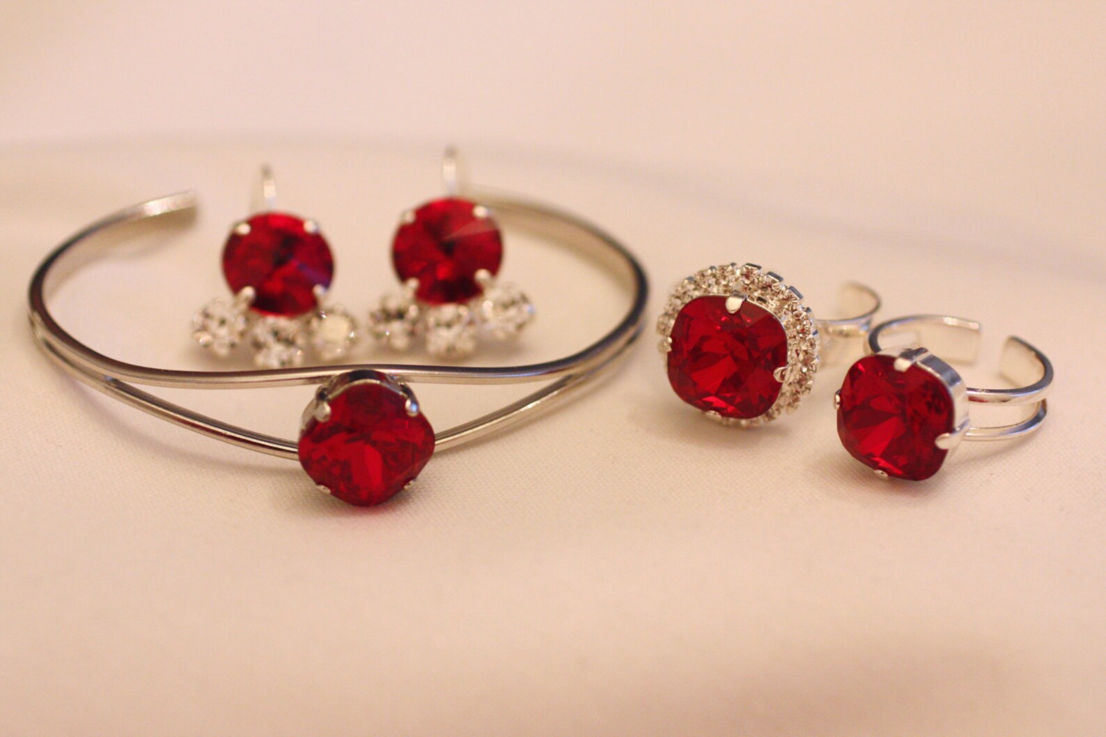 Premium Crystal Siam Red Rhinestone Ensemble Choice Halo - Etsy