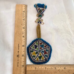 Antique Pocket Hand Beaded Pocket Watch Pouch Seed Beads Turquoise ...
