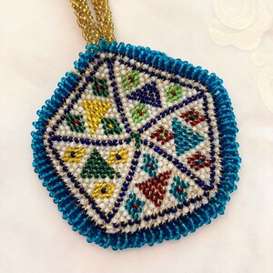 Antique Pocket Hand Beaded Pocket Watch Pouch Seed Beads Turquoise ...
