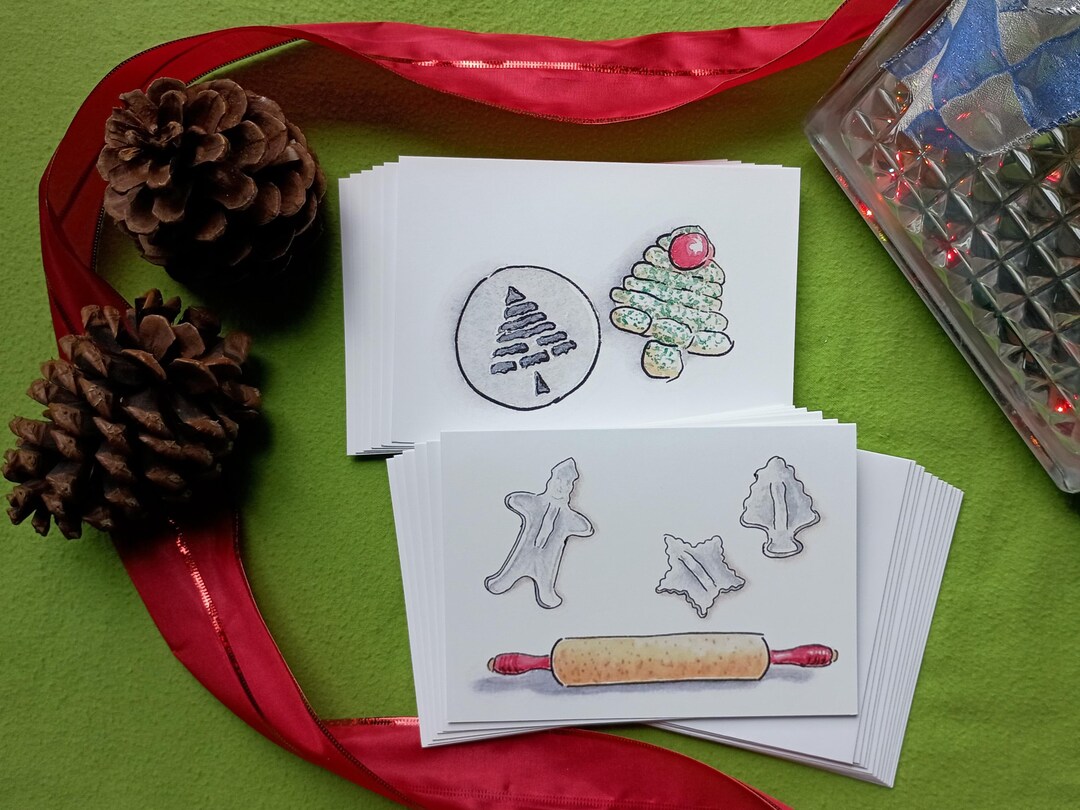 Variety Pack: Baking at Christmas - Watercolor Christmas Cards ...