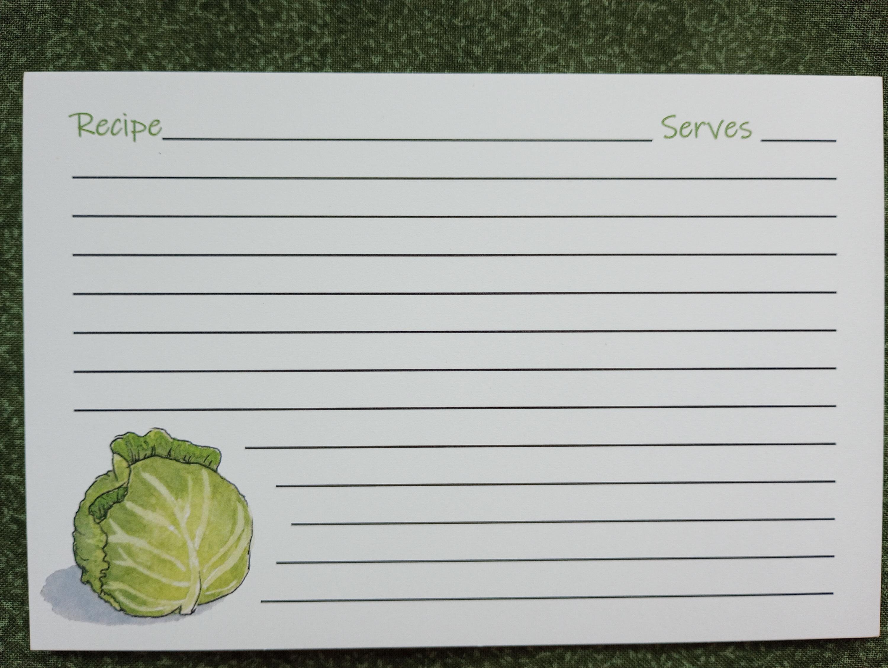 Watercolor Recipe Cards 12 - 4”x6” (3 Each of 4 - Roaster Pan, Old ...