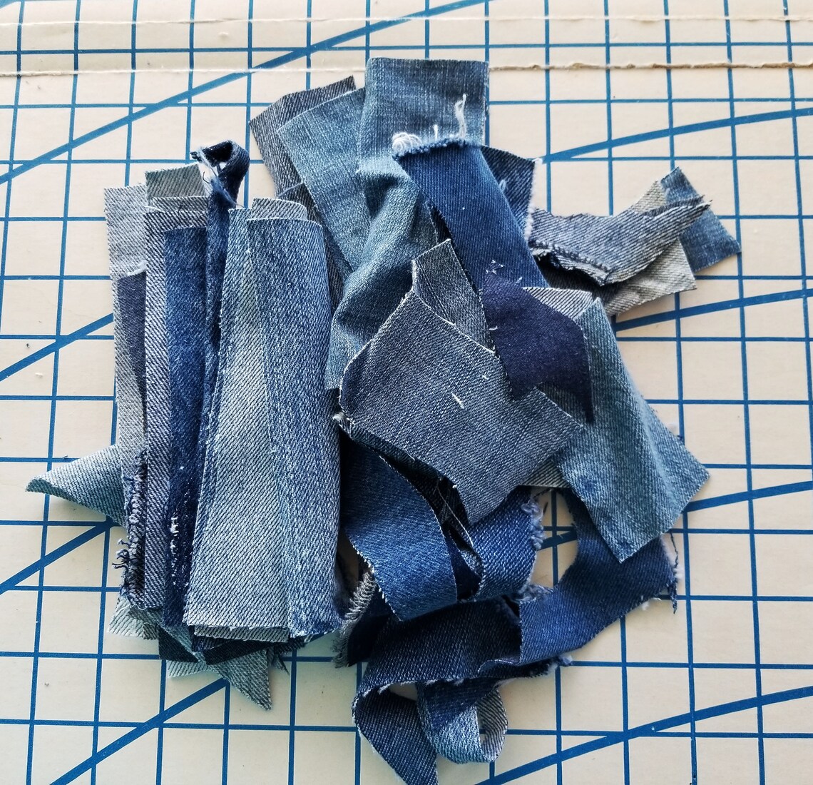 Denim Scrap Clean 50 Pieces for Patching Appliques Quilting | Etsy