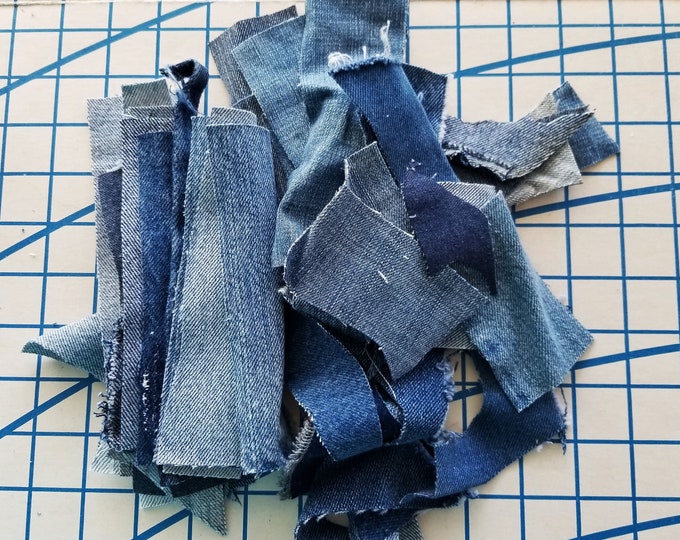 Denim Scrap Clean 50 Pieces for Patching, Appliques, Quilting, Sewing ...