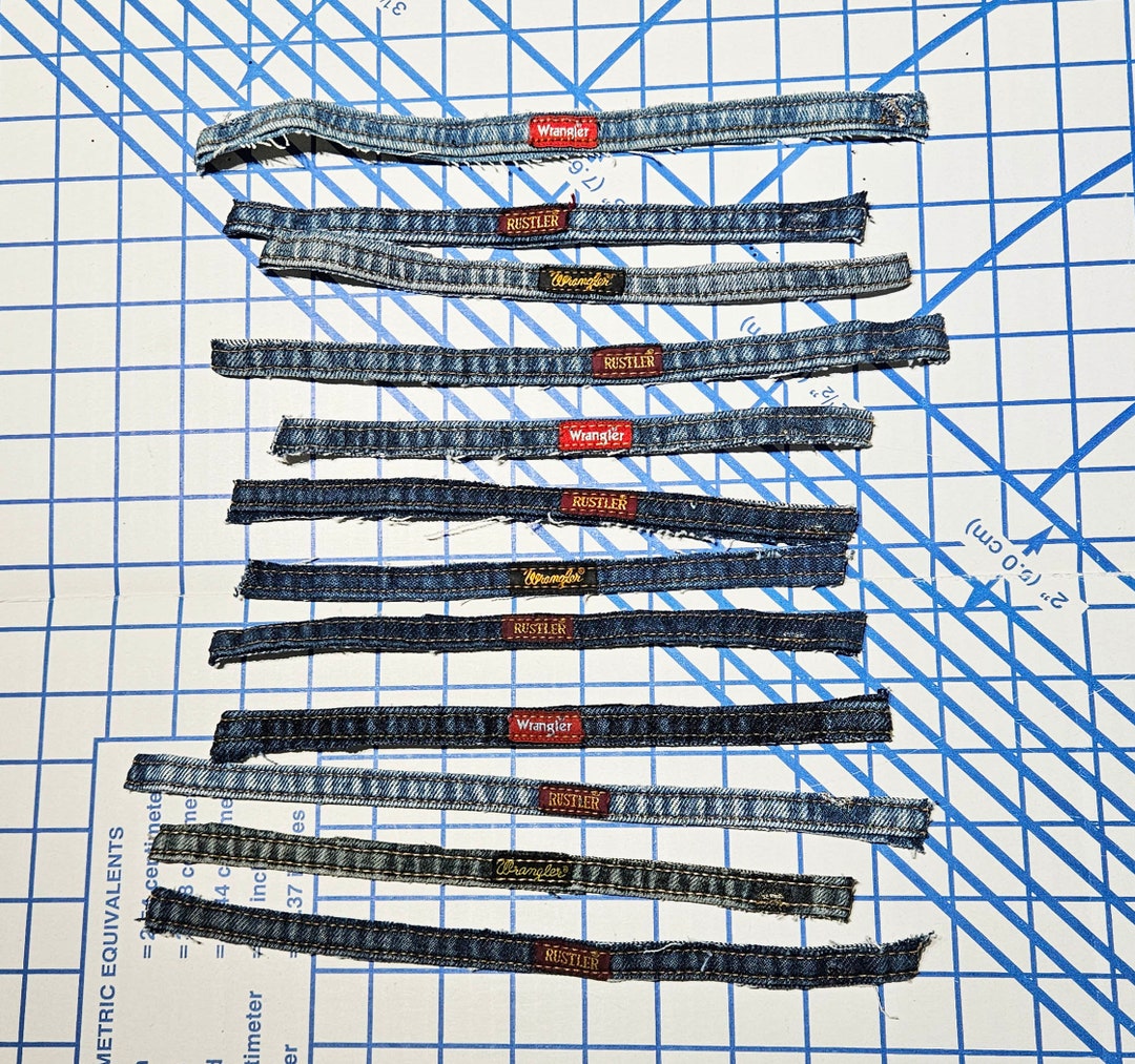 One Dozen (12) Wrangler and Rustler Logo Jean Seams - Applique - Sewing ...