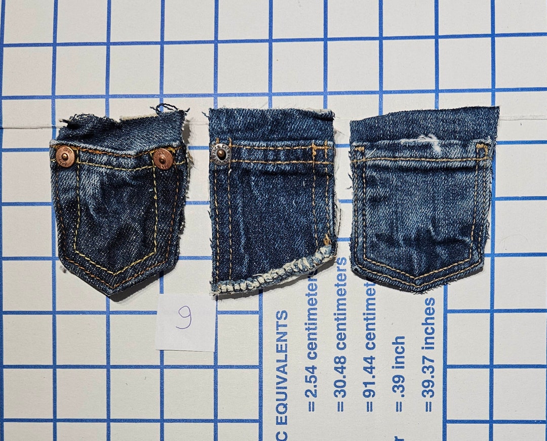 Three Tiny Jeans Coin Pockets Reclaimed Denim Small Coin Pockets ...