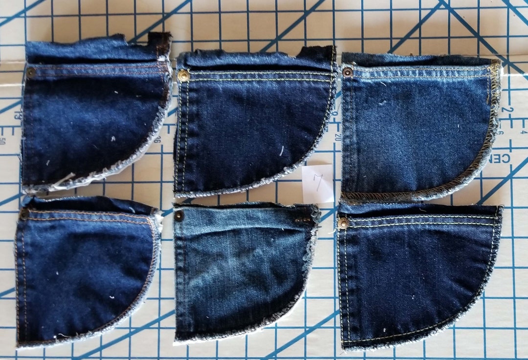 6 Recycled Denim Jeans Coin Pockets Crafting Sewing - Etsy
