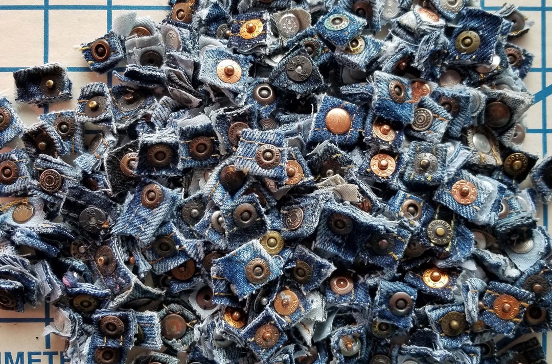 Recycled Denim Rivets for Crafting~recycled Jeans~appliques ...