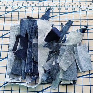 Denim Scrap Clean 50 Pieces for Patching, Appliques, Quilting, Sewing ...